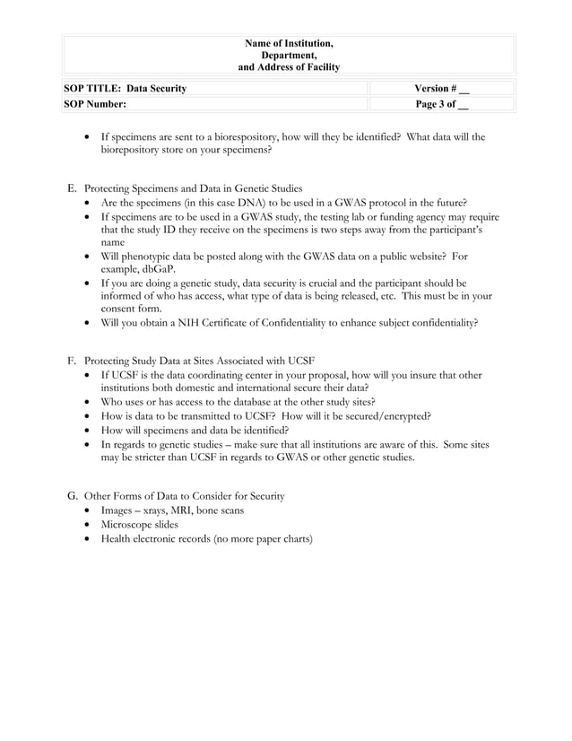 SOP - Data Security: Developing Effective Standard Operating Procedures ...