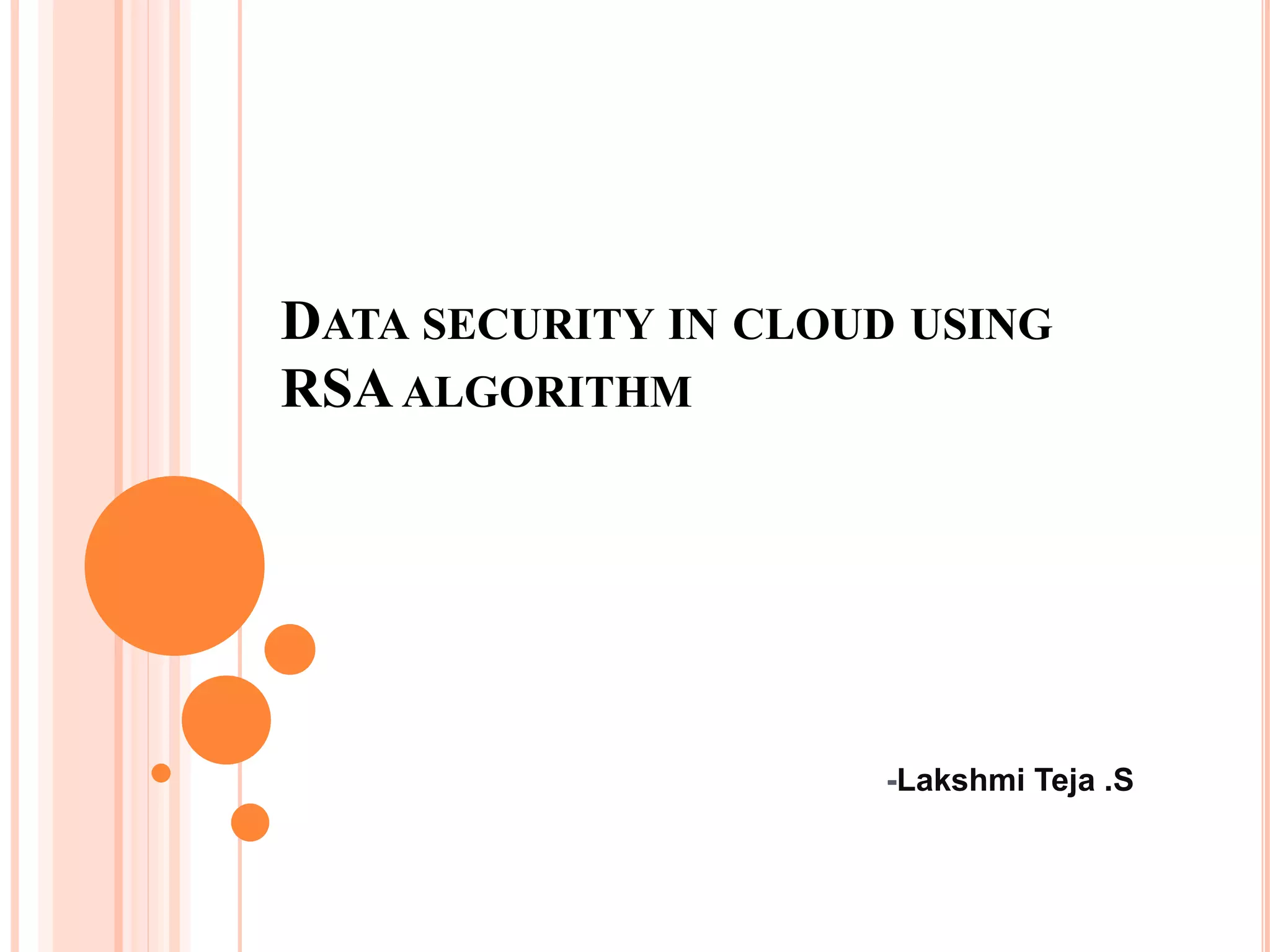 Data security using rsa | PPT