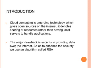 Data security using rsa | PPT