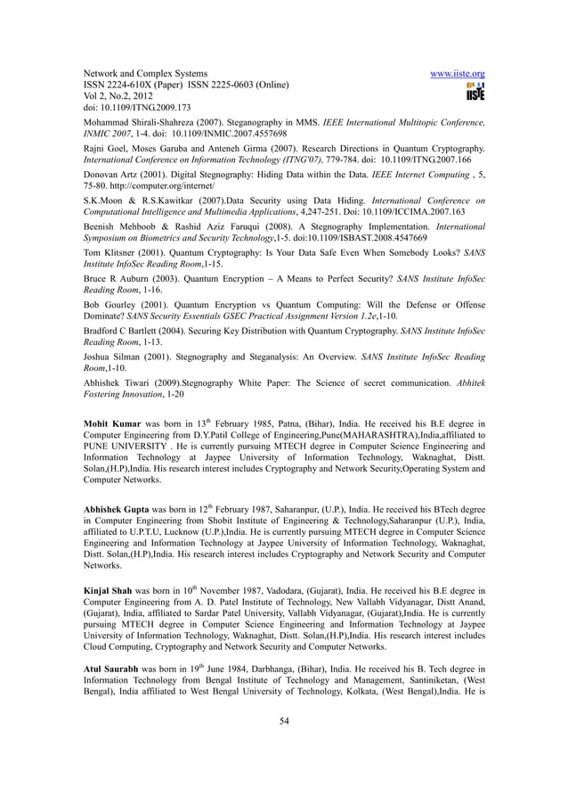 Data security using stegnography and quantum cryptography | PDF