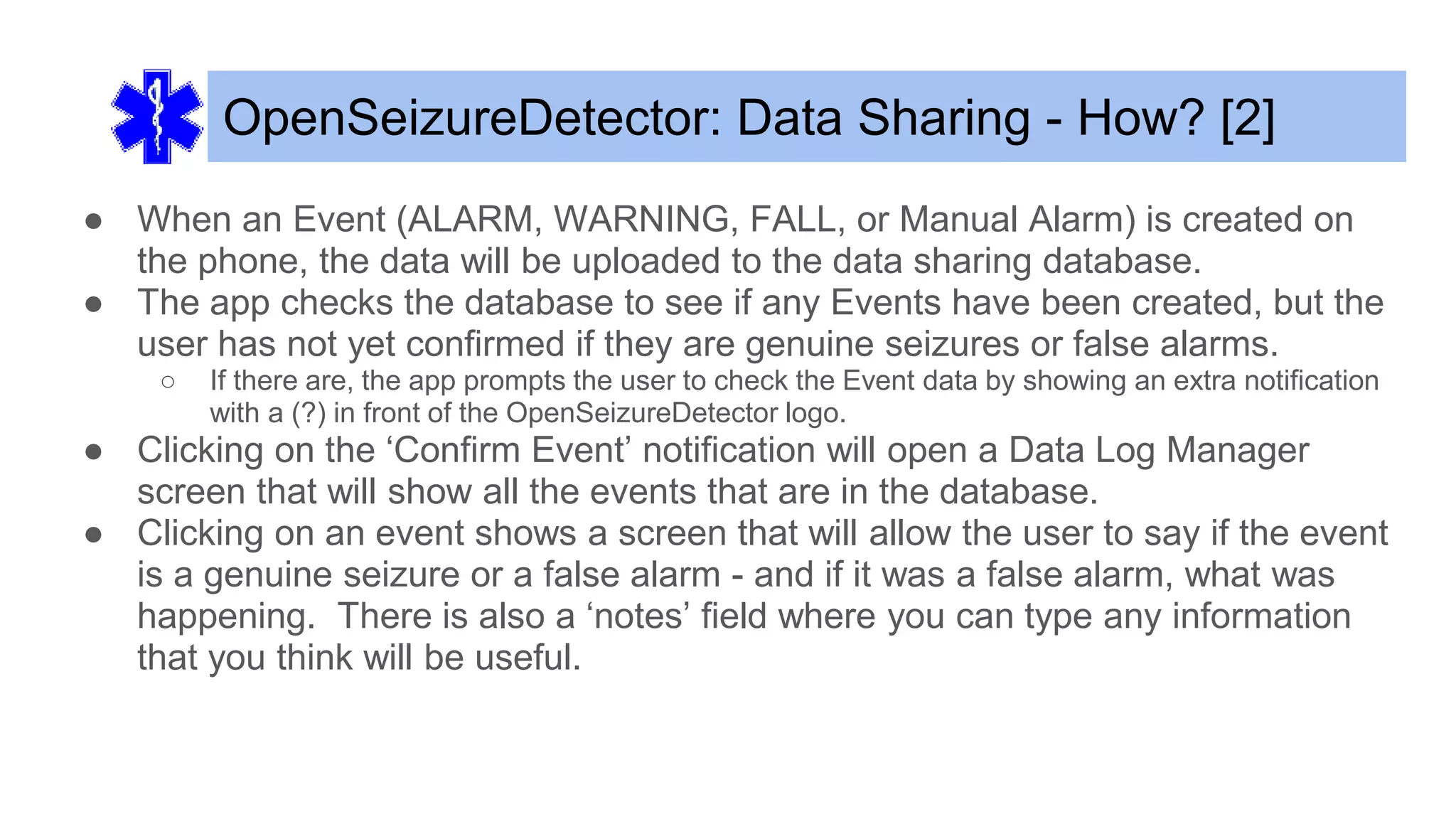 OpenSeizureDetector: Data sharing overview | PPT