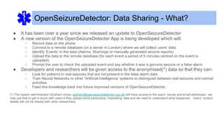 OpenSeizureDetector: Data sharing overview | PPT