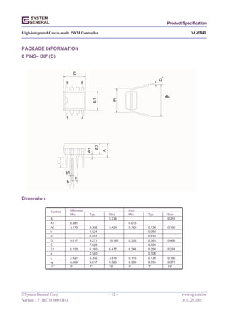 High-integrated Green-mode PWM Controller SG6841 | PDF