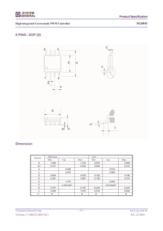 High-integrated Green-mode PWM Controller SG6841 | PDF