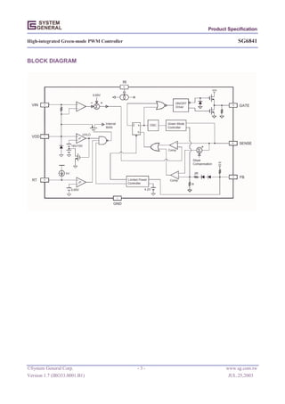 High-integrated Green-mode PWM Controller SG6841 | PDF