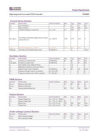 High-integrated Green-mode PWM Controller SG6841 | PDF