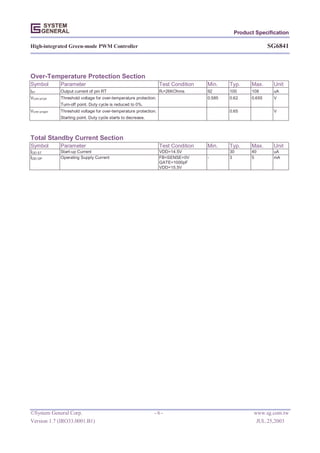 High-integrated Green-mode PWM Controller SG6841 | PDF