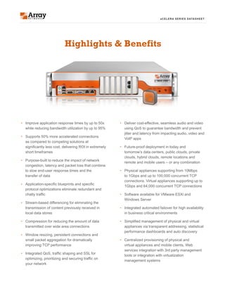 Array Networks - WAN Optimization Controllers | PDF | Cloud Computing | Internet