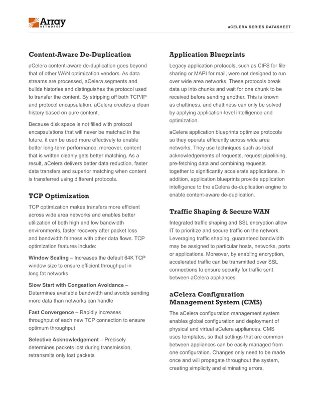 Array Networks - WAN Optimization Controllers | PDF | Cloud Computing | Internet