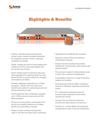 Array Networks - Secure Access Gateways | PDF