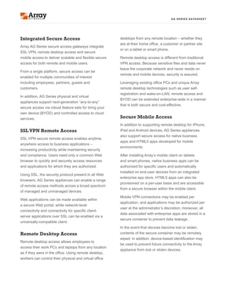 Array Networks - Secure Access Gateways | PDF