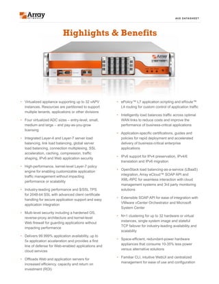 Array Networks AVX Multi-Tenant Application Delivery Controller Datasheet | PDF | Internet ...