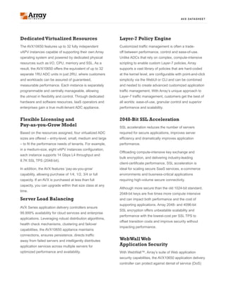 Array Networks AVX Multi-Tenant Application Delivery Controller Datasheet | PDF | Internet ...
