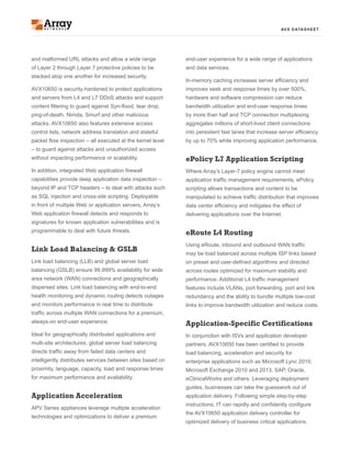 Array Networks AVX Multi-Tenant Application Delivery Controller Datasheet | PDF | Internet ...