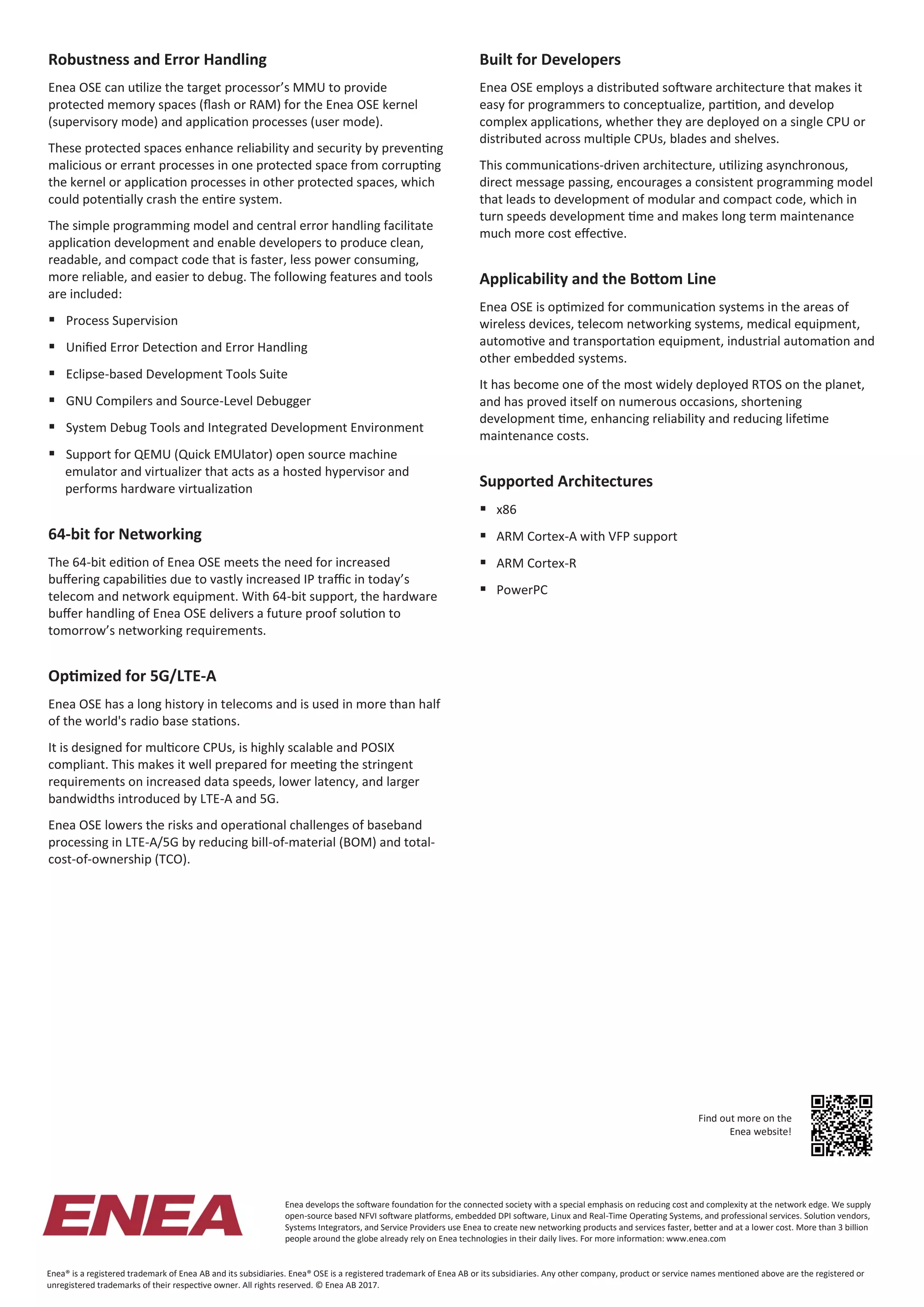 Enea OSE Datasheet | PDF
