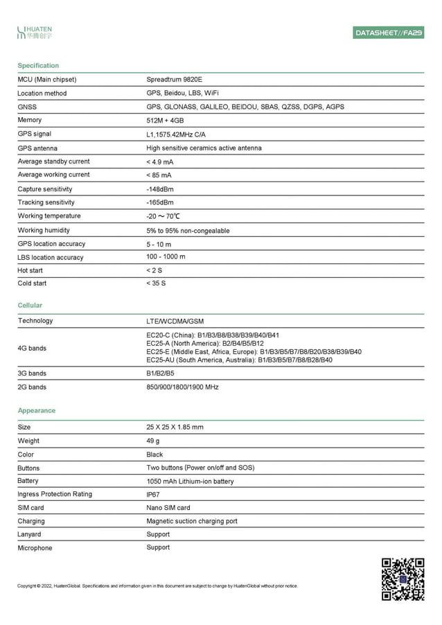 Datasheet of Mini GPS Tracker FA29 HuatenGlobal Technology.pdf