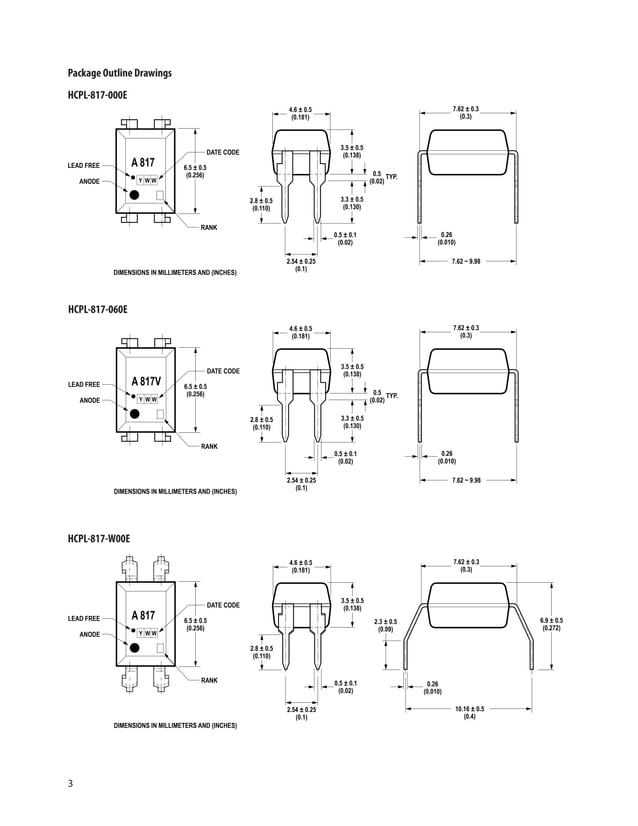 HCPL-817 - Datasheet - AVAGO TECHNOLOGIES LIMITED | PDF