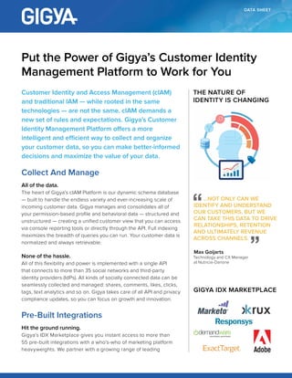 Data Sheet: Gigya for the IT Buyer | PDF