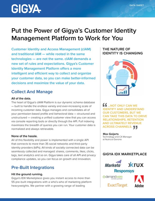 Data Sheet: Gigya for the IT Buyer | PDF