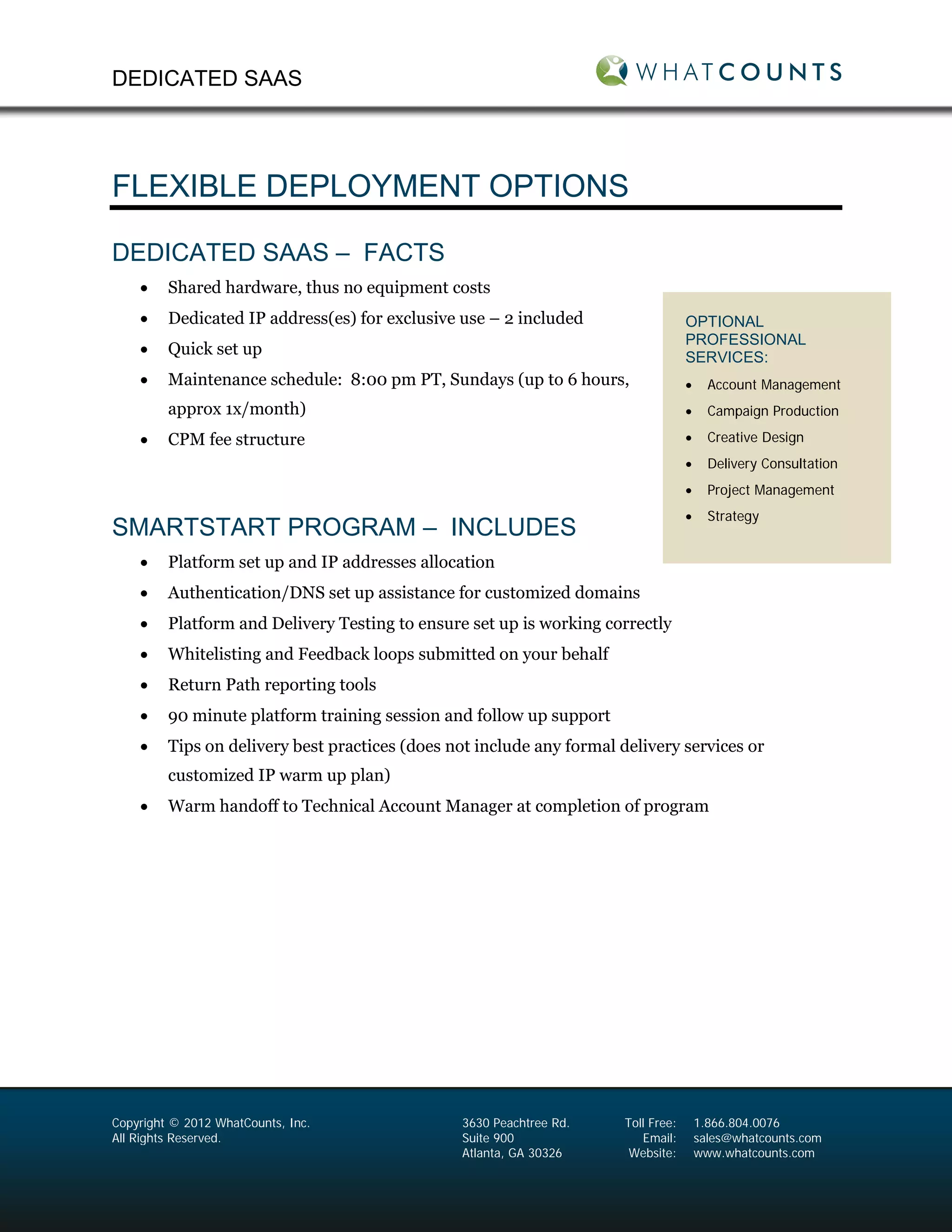 Flexible Deployment Options - Dedicated SaaS | PDF