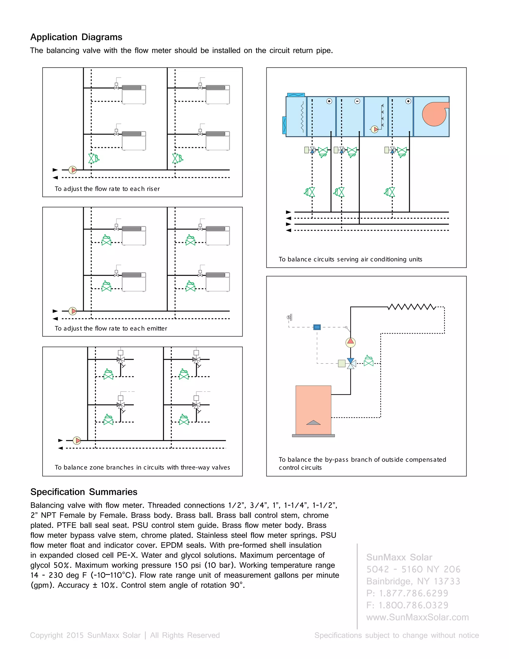 SunMaxx Datasheet Submittal - XMaxx Solar Hot Water Balancing Valves | PDF