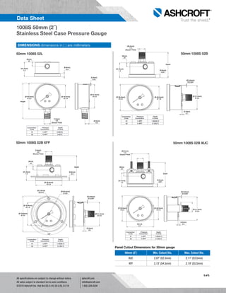 Datasheet 1008s 40_50mm_gauge | PDF