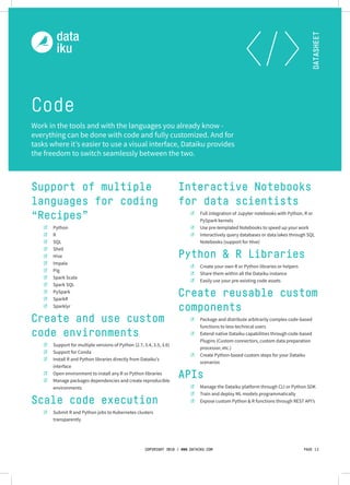 Dataiku Data Science Studio (datasheet) | PDF