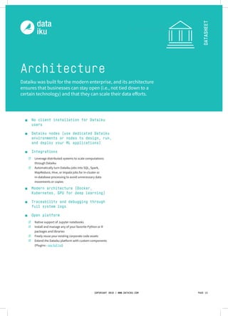 Dataiku Data Science Studio (datasheet) | PDF