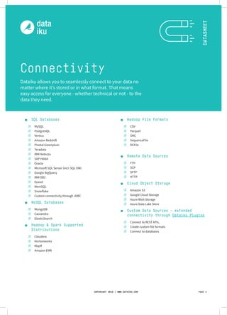 Dataiku Data Science Studio (datasheet) | PDF