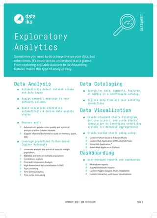 Dataiku Data Science Studio (datasheet) | PDF