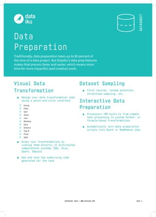 Dataiku Data Science Studio (datasheet) | PDF