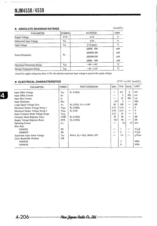 Data sheet 4558 | PDF