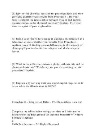 Data Sheet Activity - Photosynthesis and RespirationAll Content.docx