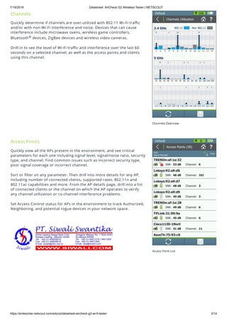 Datasheet NETSCOUT AirCheck G2 Wireless Tester | PDF