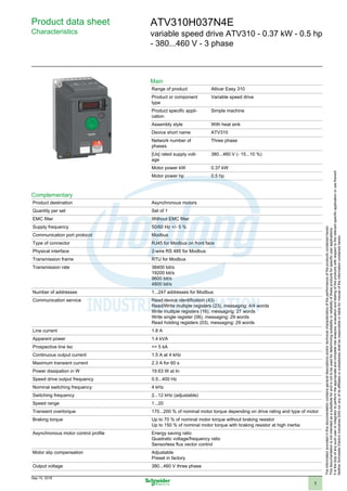 ATV310H037N4E Biến tần Schneider công suất 0.37kW - Hợp Long | PDF