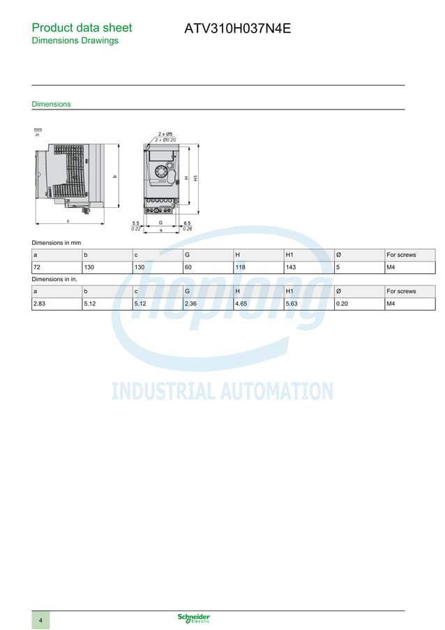 ATV310H037N4E Biến tần Schneider công suất 0.37kW - Hoplongtech | PDF