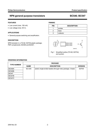 Datasheet bc547 | PDF