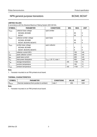 Datasheet bc547 | PDF