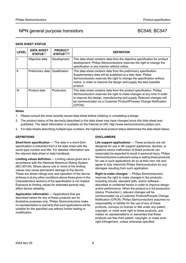 Datasheet bc547 | PDF