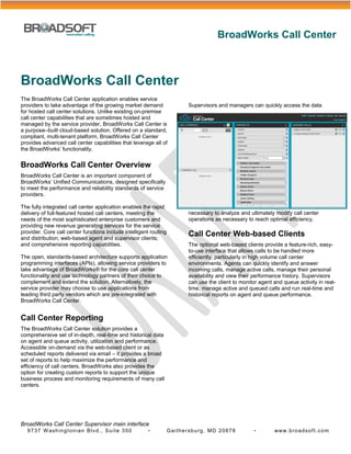 Data sheet broad works call center | PDF