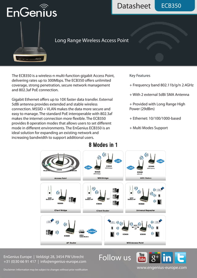Datasheet EnGenius ECB350 | PDF