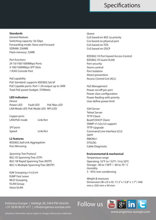 Datasheet EnGenius EGS7228FP | PDF