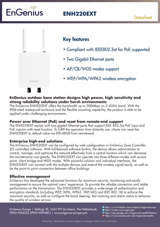Datasheet ENH220EXT | PDF | Computer Networking | Computing