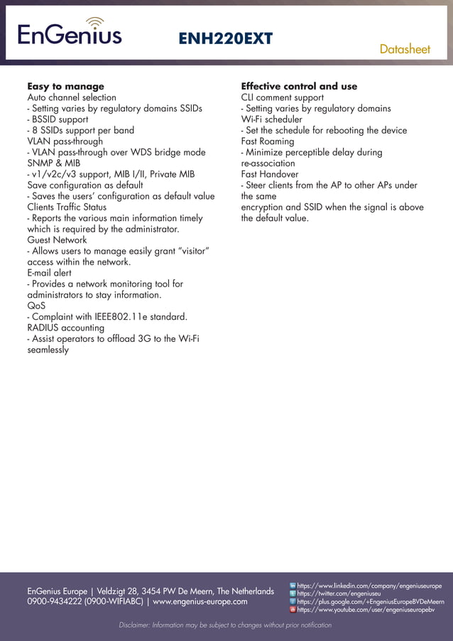 Datasheet ENH220EXT | PDF | Computer Networking | Computing