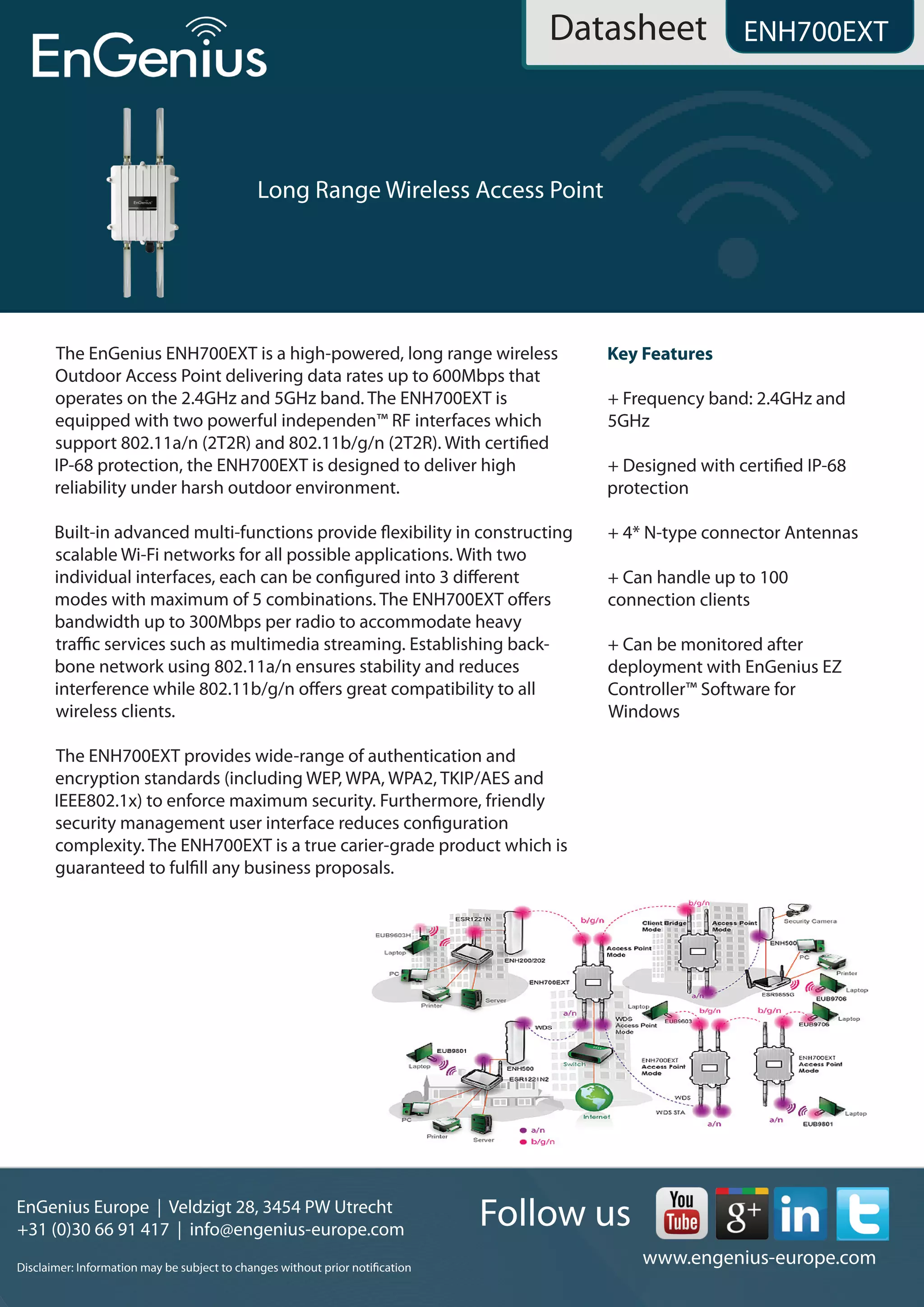 Datasheet EnGenius ENH700EXT | PDF