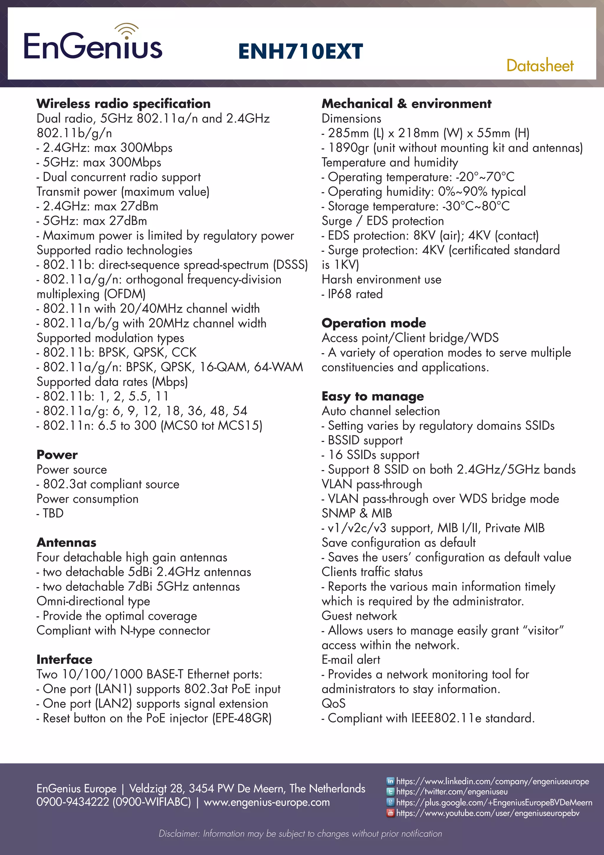 Datasheet ENH710EXT | PDF | Computer Networking | Computing