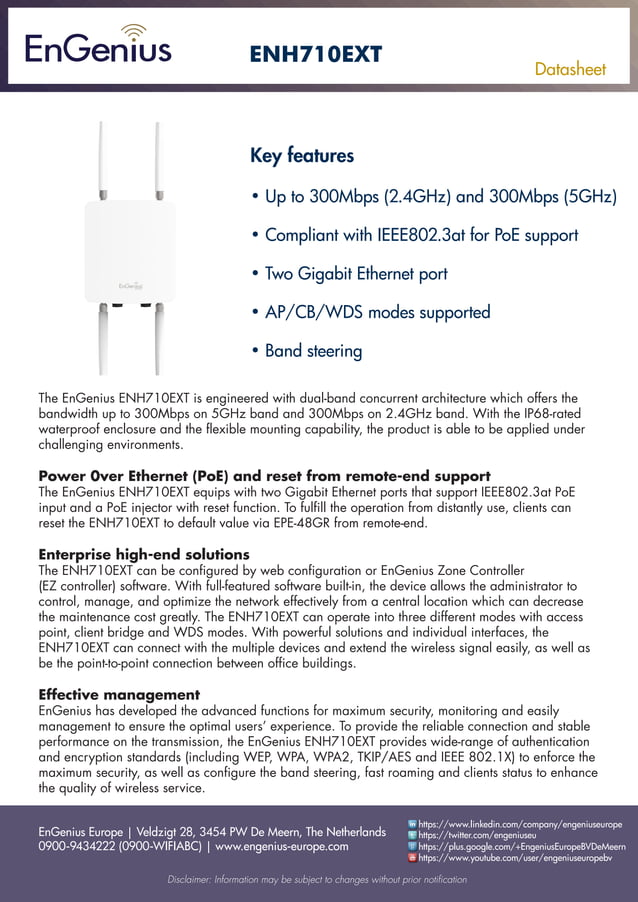 Datasheet ENH710EXT | PDF | Computer Networking | Computing