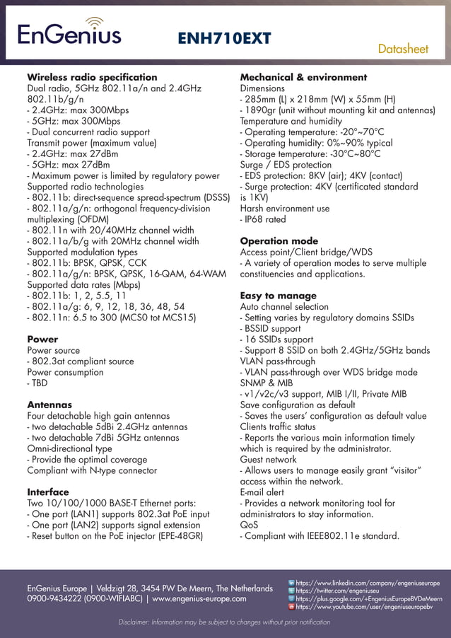 Datasheet ENH710EXT | PDF | Computer Networking | Computing