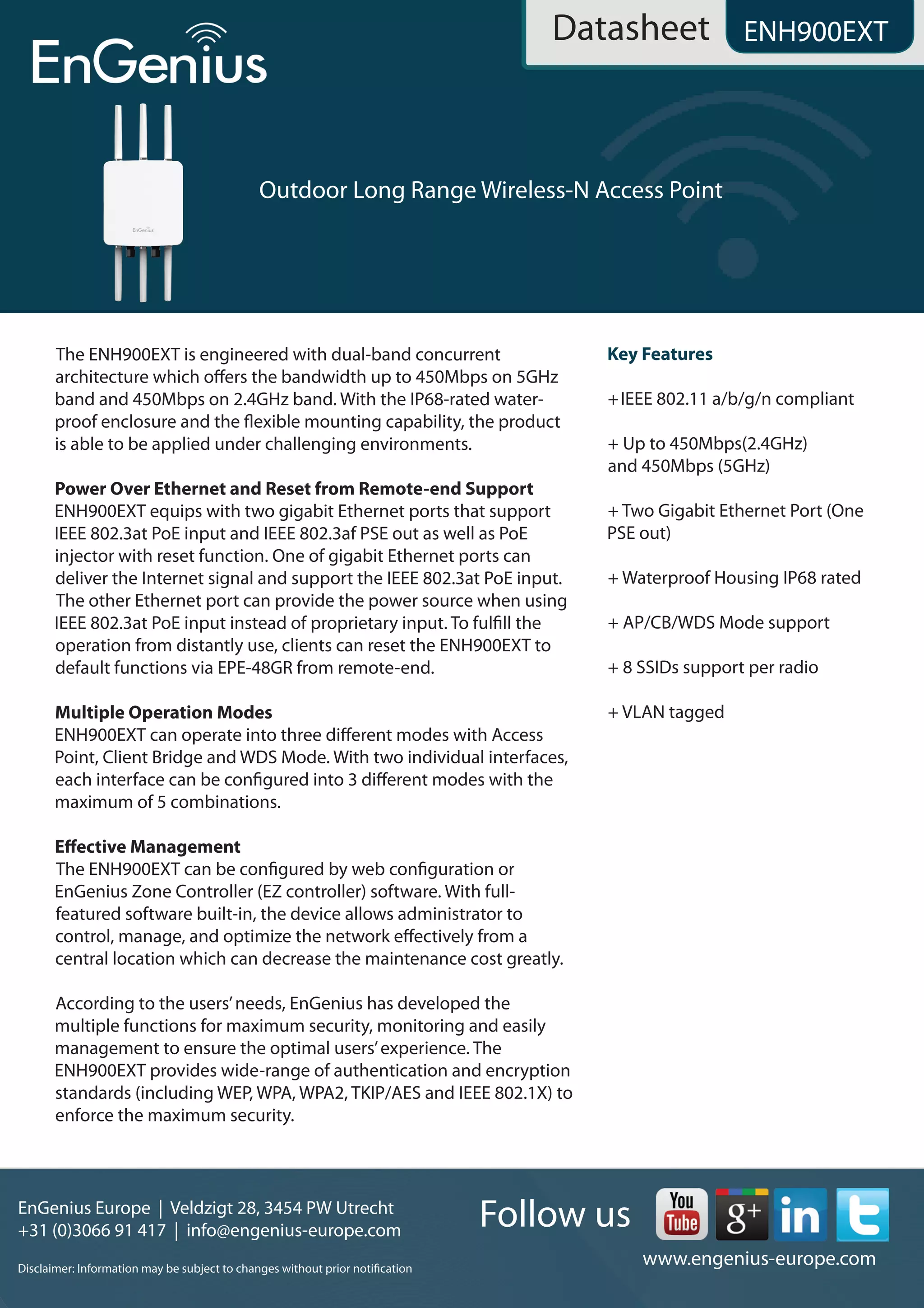 Datasheet EnGenius ENH900EXT | PDF