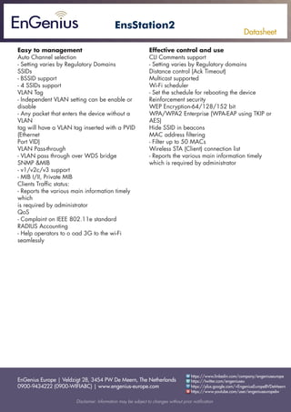 Datasheet EnGenius EnStation2 | PDF